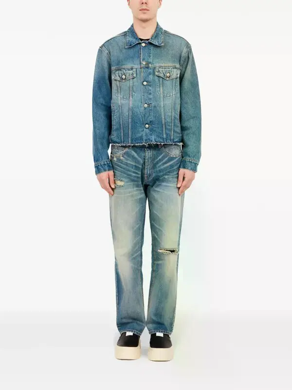 MAISON MARGIELA Washed Cotton Denim Jacket - Blue