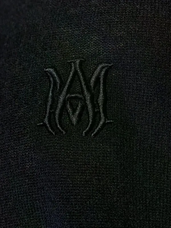 Amiri Logo Embroidered Cashmere Sweater - Black