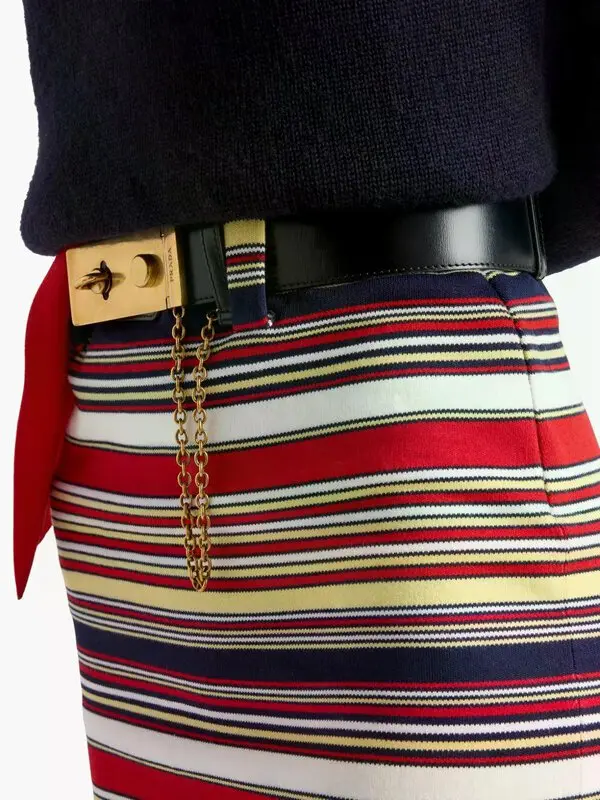 Prada Striped Cotton Pencil Skirt