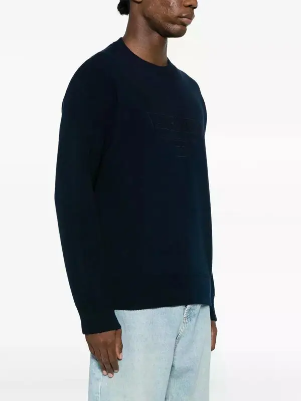 Valentino Garavani Embroidered Logo Knitted Jumper - Blue