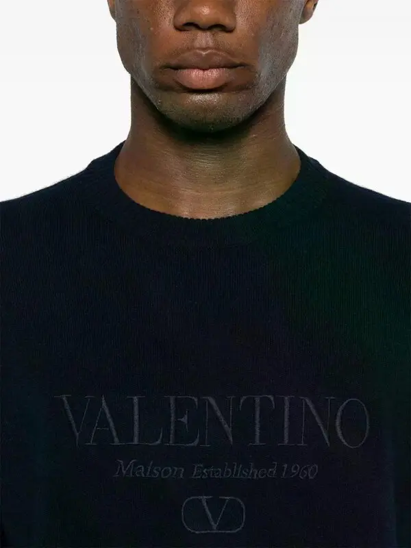 Valentino Garavani Embroidered Logo Knitted Jumper