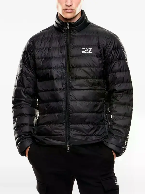 EA7 Padded Funnel Neck Jacket - Black