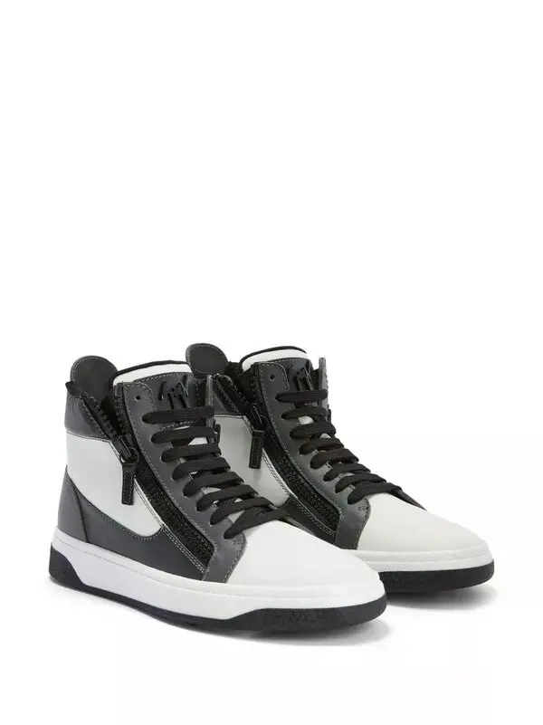 GIUSEPPE ZANOTTI Leather High-top Sneakers - Black