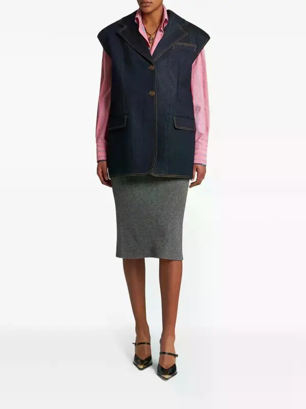 Etro Lurex Denim Vest