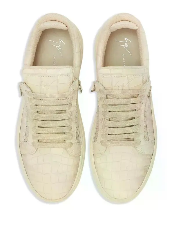GIUSEPPE ZANOTTI Double-zip Low-top Sneakers - Neutrals