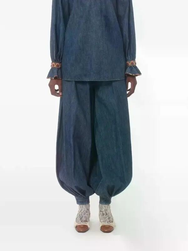 Valentino Garavani Chambray Balloon Trousers - Blue
