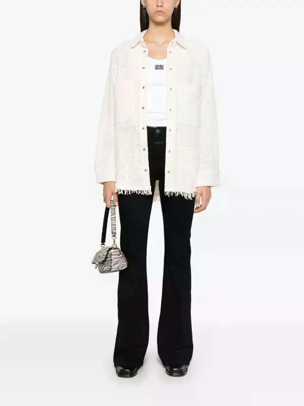 IRO PARIS Solaria Tweed Bouclé Shirt - Neutrals