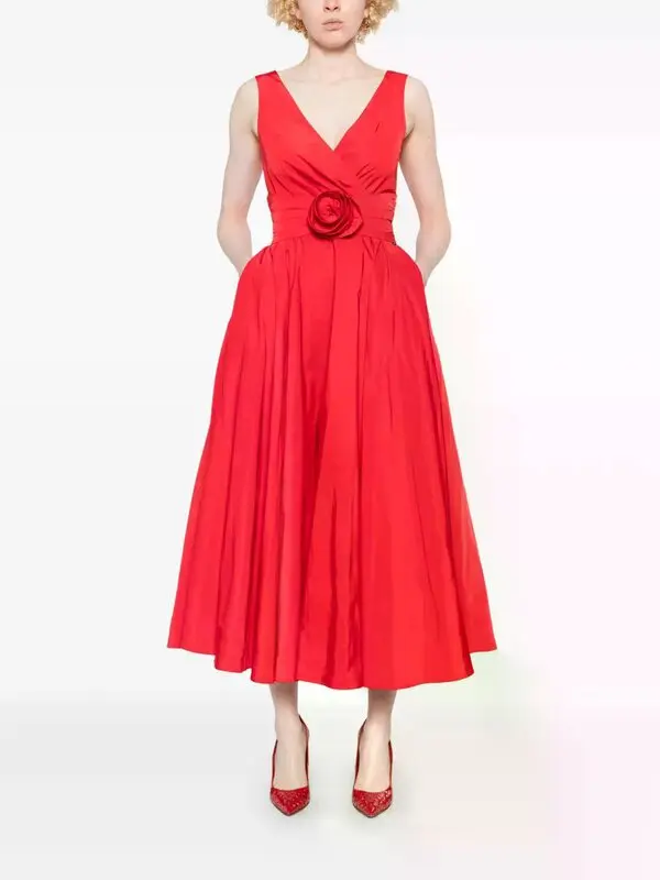 NISSA Floral Appliqué Maxi Dress