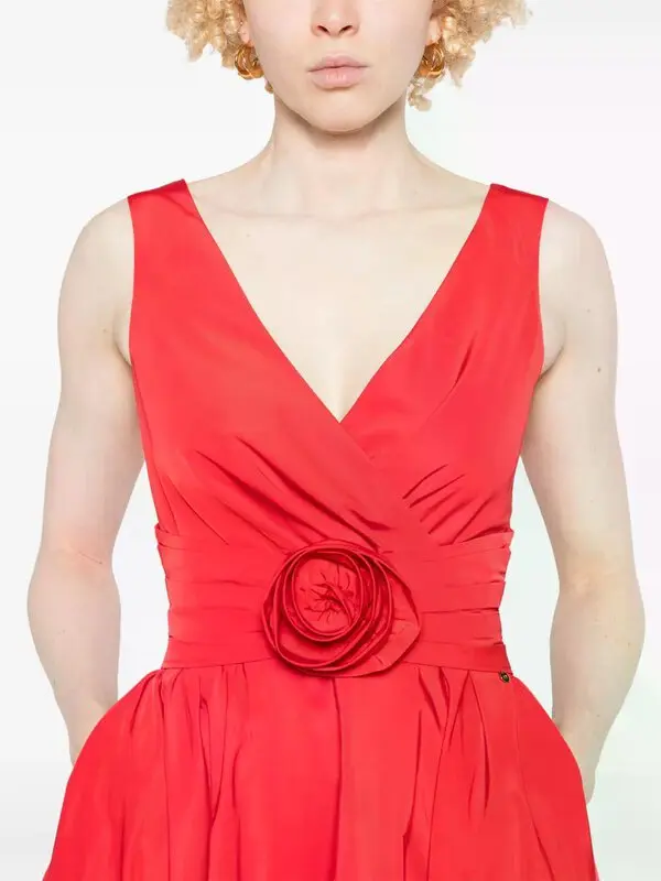 NISSA Floral Appliqué Maxi Dress
