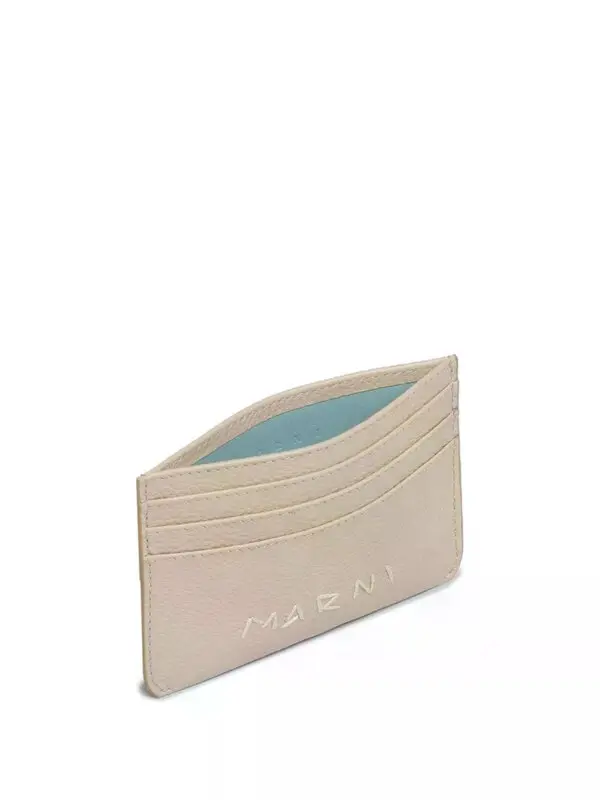 Marni Embroidered Logo Leather Card Holder
