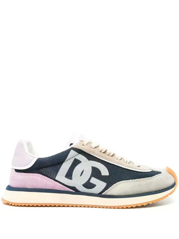 Dolce & Gabbana Aria Panelled Lace Up Sneakers - Blue