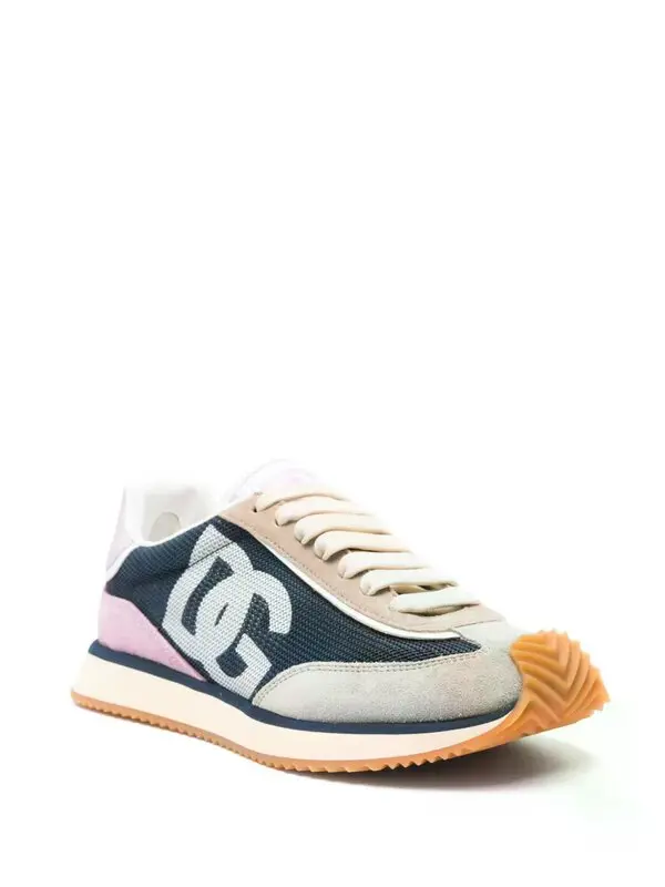 Dolce & Gabbana Aria Panelled Lace Up Sneakers - Blue