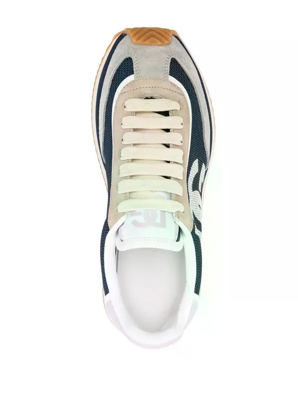 Dolce & Gabbana Aria Panelled Lace Up Sneakers - Blue