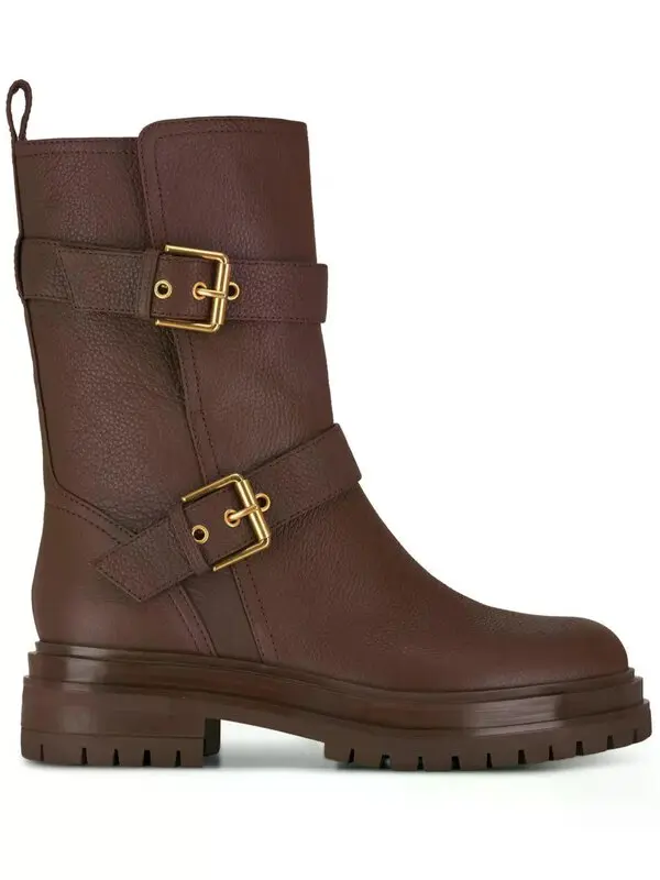 GIANVITO ROSSI Leather Biker Boots