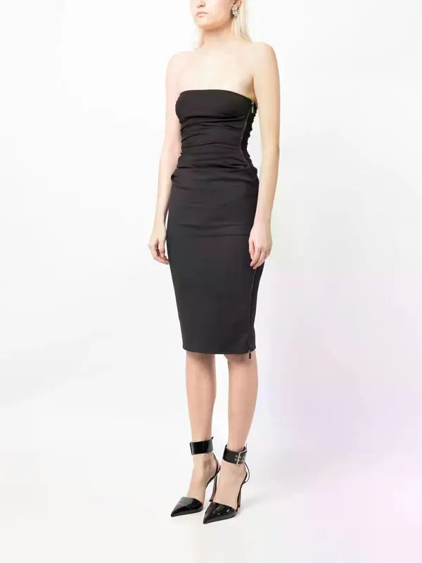 Maticevski Ruched Strapless Dress - Black