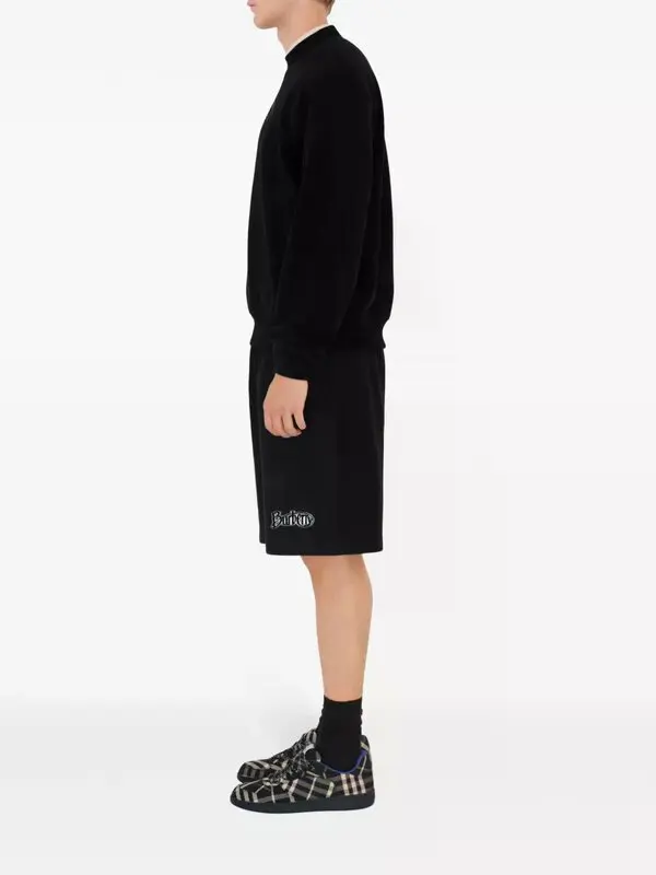 Burberry Flocked Logo Cotton-blend Shorts