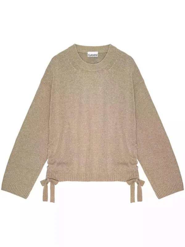 GANNI Drawstring Sweater - Neutrals