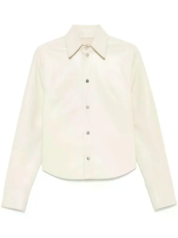Nanushka Faux-leather Shirt Jacket - Neutrals