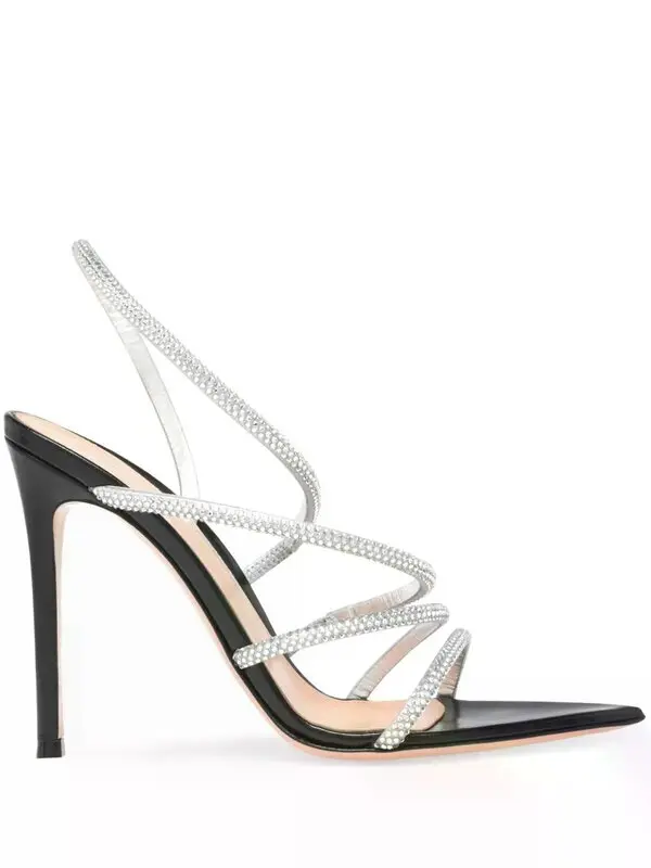 GIANVITO ROSSI 105mm Crystal Ettie Sandals - Silver