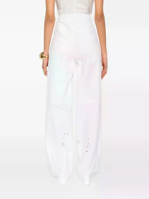 MARINE SERRE Lace Paneled Trousers
