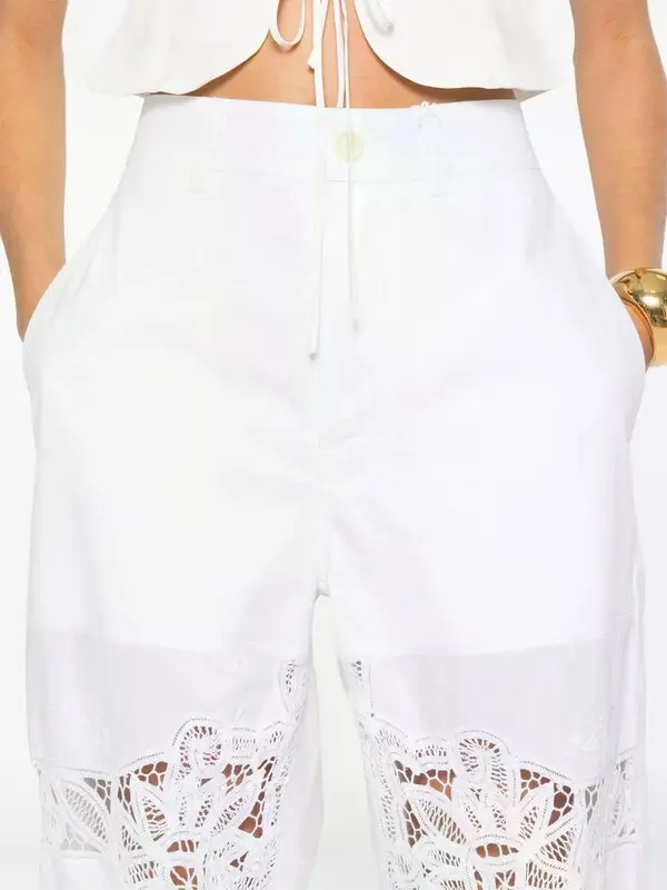MARINE SERRE Lace Paneled Trousers