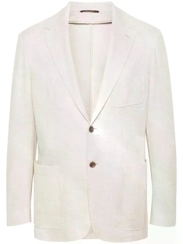 Canali Mélange-effect Single-breasted Blazer