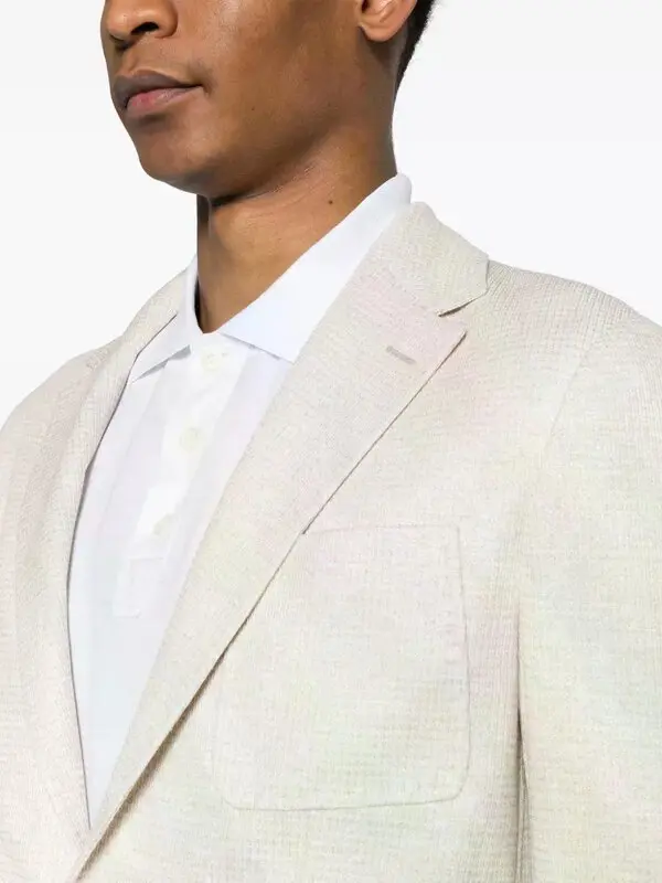 Canali Mélange-effect Single-breasted Blazer
