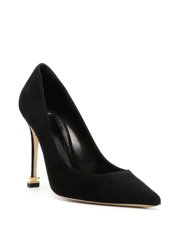 Elisabetta Franchi 105mm Suede Stiletto Pumps With Metal Logo Detail