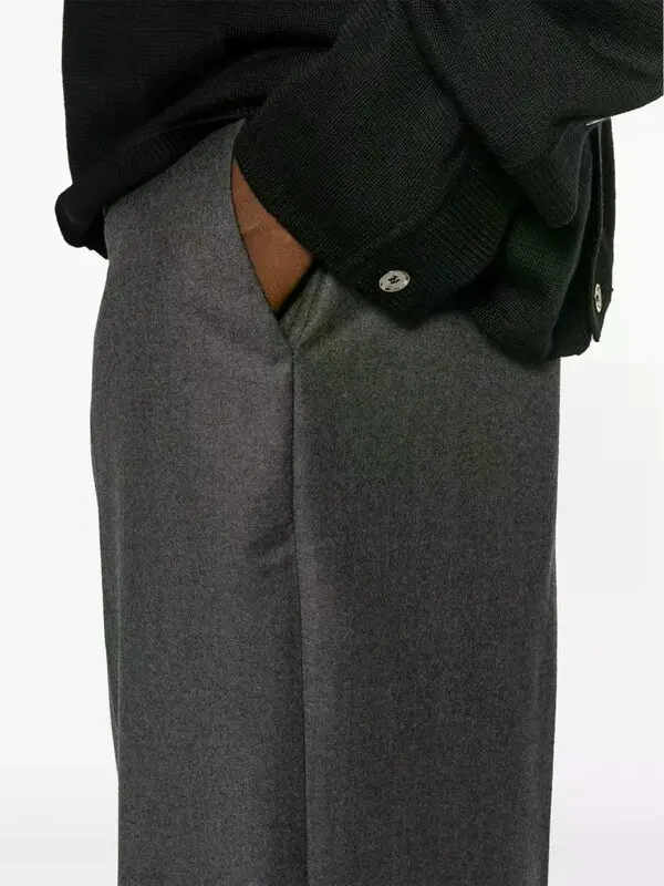 RÓHE Dark Virgin Wool Mélange Wide-leg Trousers