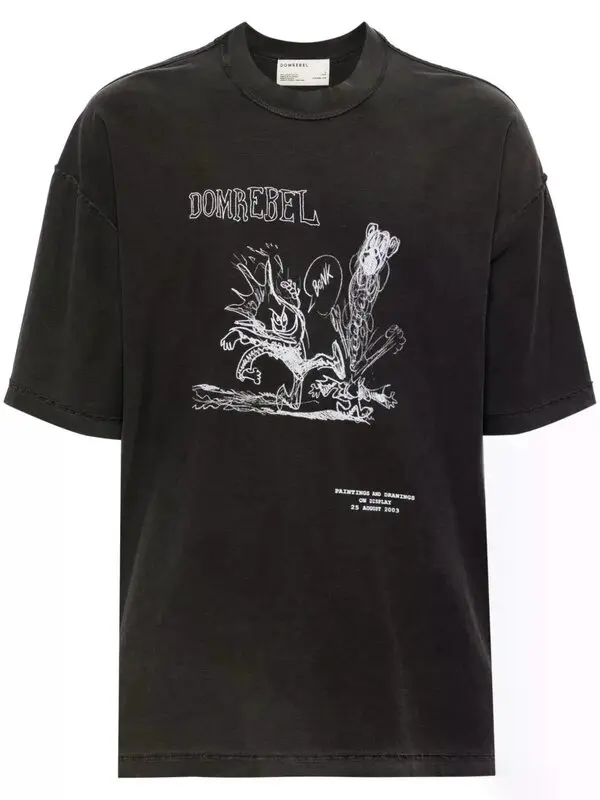 DOMREBEL Comic Kick Graphic-print Cotton T-shirt