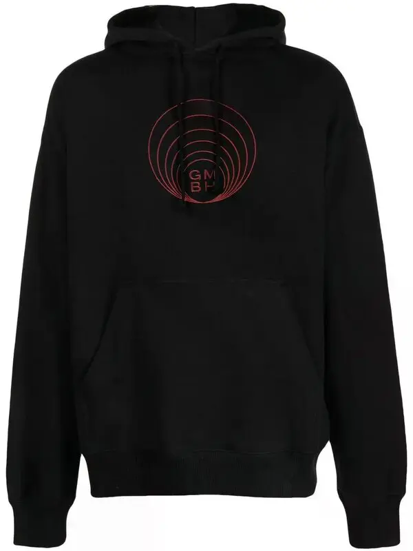 GMBH Embroidered Logo Detail Hoodie - Black
