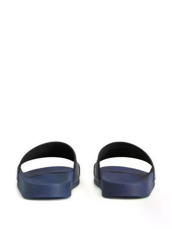 Woolrich Logo Embossed Slides - Blue