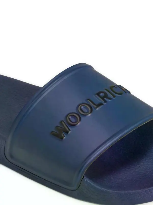Woolrich Logo Embossed Slides - Blue