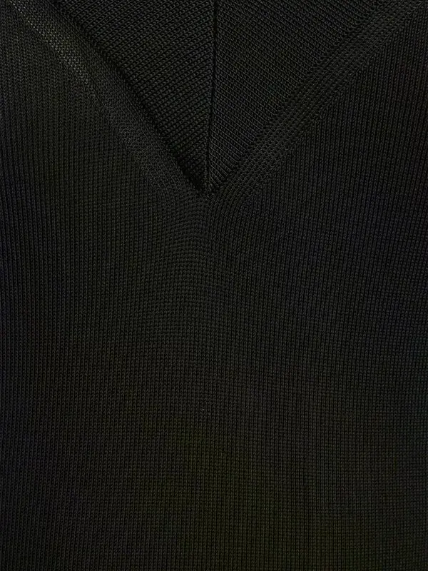 Saint Laurent Fine-knit V-neck Mini Dress
