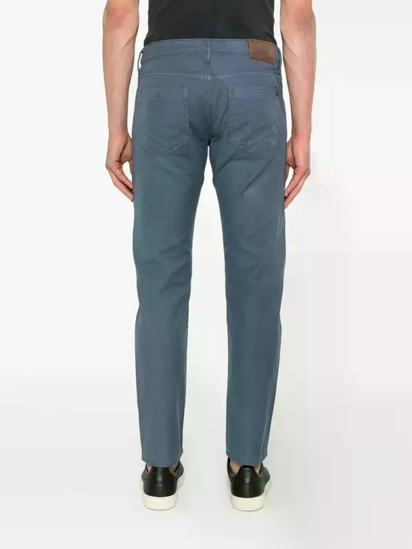 Incotex Logo Plaque Tapered Trousers - Blue