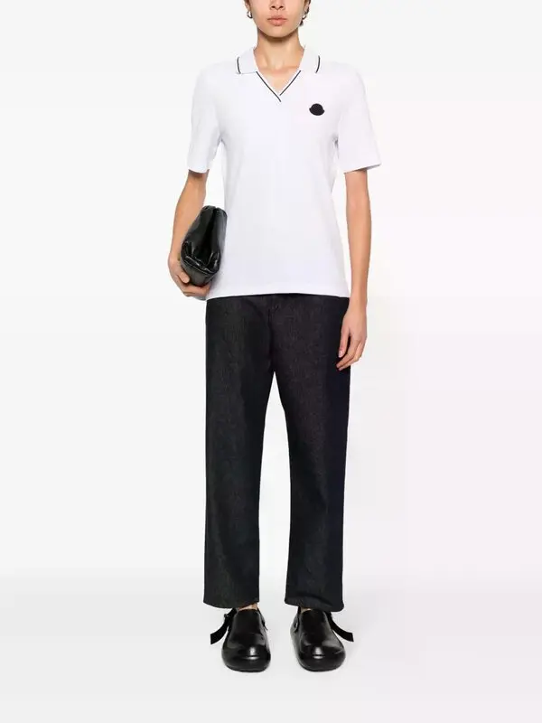 Moncler Logo Patch Tapered Leg Jeans