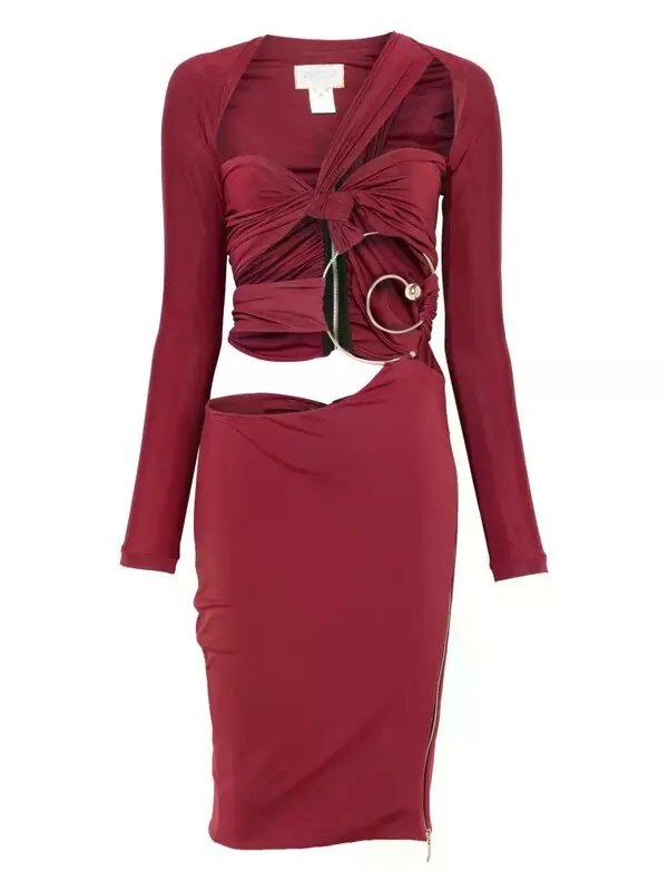 MITILIANE COUTURE Cut-out Detail Knotted Midi Dress