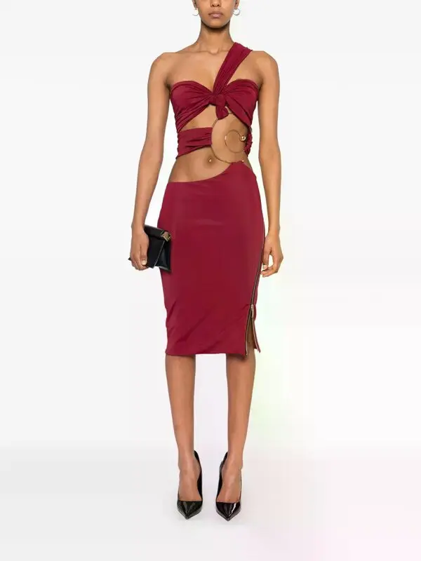 MITILIANE COUTURE Cut-out Detail Knotted Midi Dress
