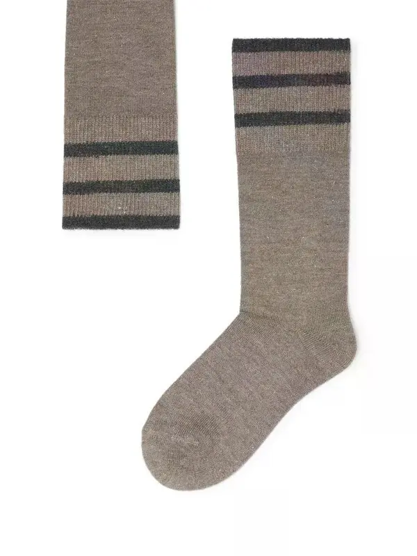 Brunello Cucinelli Stripe-detailing Socks - Brown