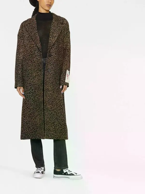 GOLDEN GOOSE Leopard-print Wool Blend Coat
