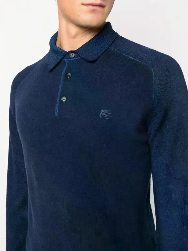 Etro Logo-embroidered Knitted Polo Shirt