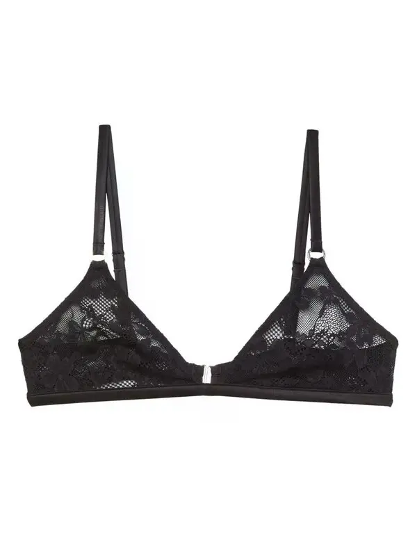 FLEUR DU MAL Le Stretch Lace Triangle Bra - Black