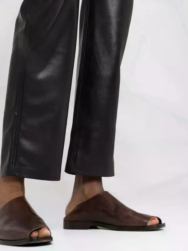 Nanushka Faux-leather Cropped Straight-leg Trousers - Black