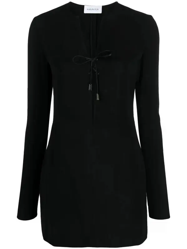 16Arlington Seeran Lace-up Mini Dress - Black