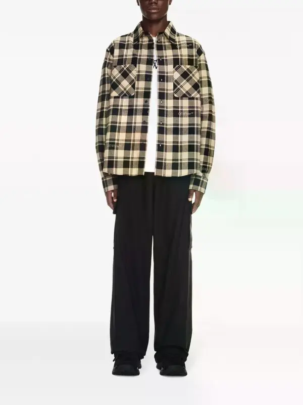 Off-White Plaid Flannel Shirt