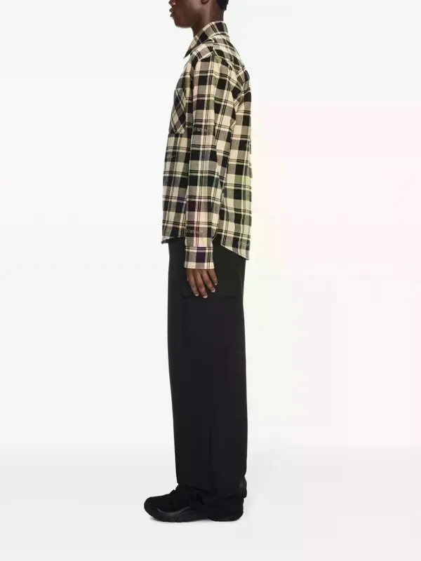 Off-White Plaid Flannel Shirt