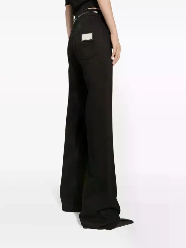 Dolce & Gabbana Logo-patch Wide-leg Jeans