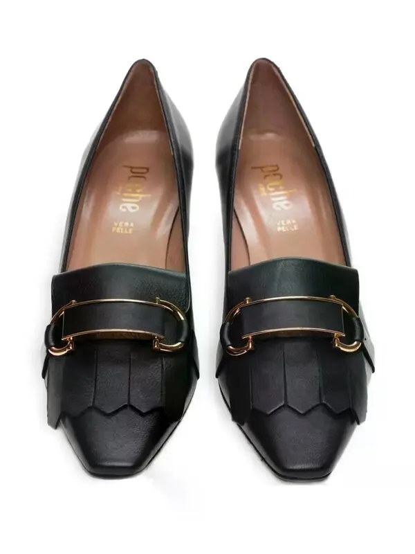 POCHE PARIS Leather Fringe Detailed Pumps
