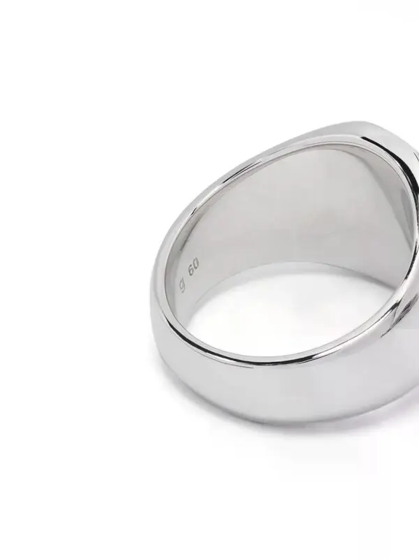 Tom Wood Oval Polished Onyx Sterling Ring - Silver
