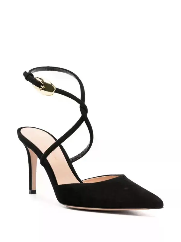 GIANVITO ROSSI Suede Pumps With Ankle Strap